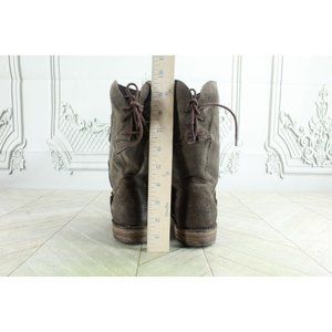 Vintage | Shoes | Vintage Olive Green Suede Slouchy Back Lace Up Mid ...